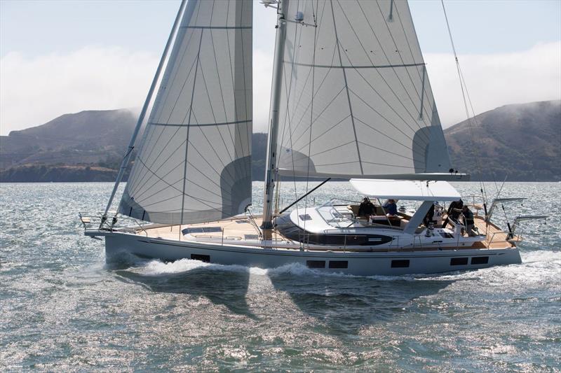 All-new Hylas H57 performance cruiser sea trials on San Francisco Bay
